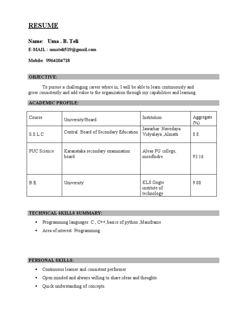 Resume - Uma Teli - Converted - by - Abcdpdf | PDF | Mobile App | Computer Programming