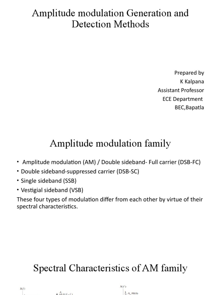 AM Generation and Detection Methods | PDF | Detector (Radio) | Modulation