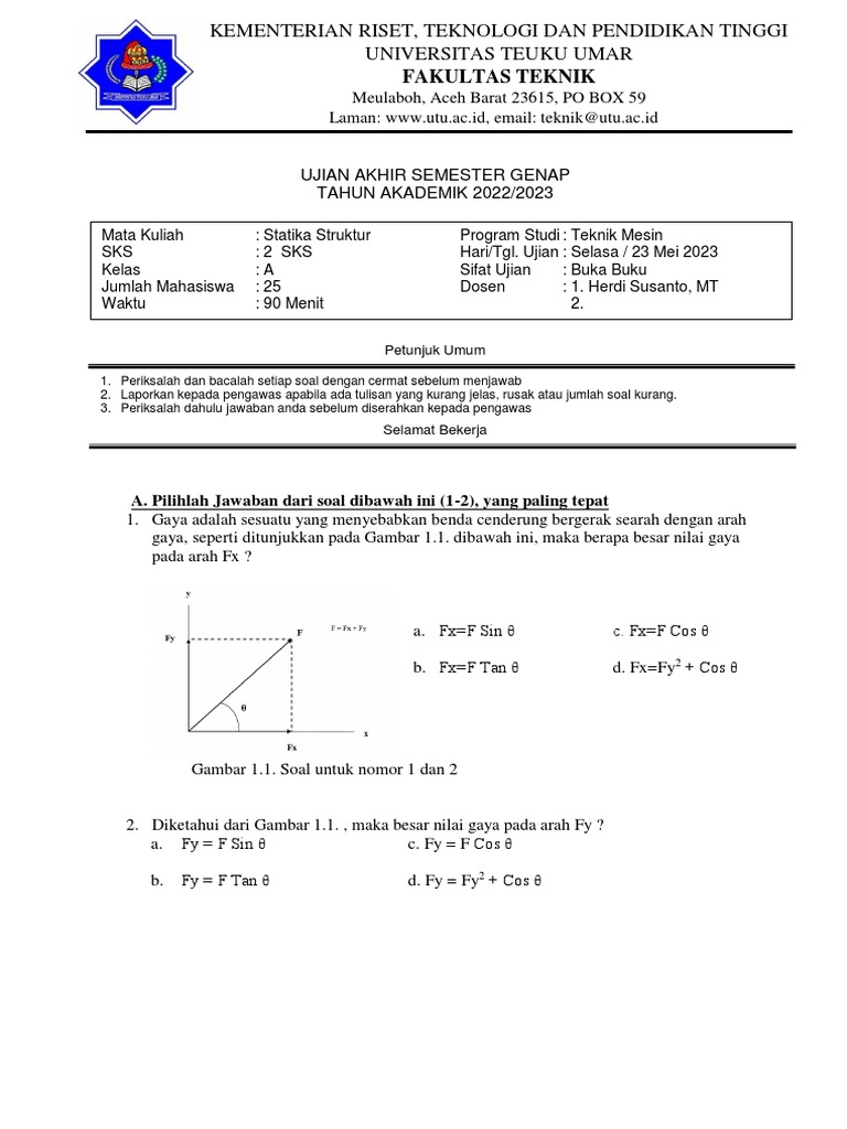 Soal Final Statika Struktur | PDF