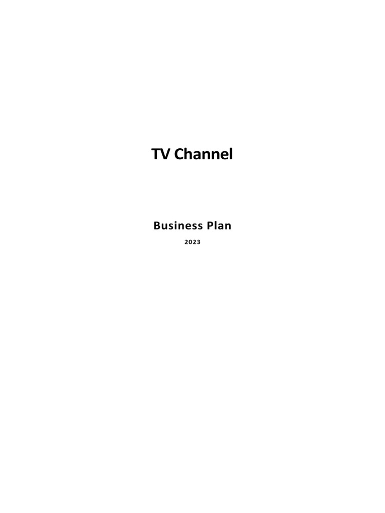 Business Plan For New TV Channel v1.0 | PDF | Television | Charitable ...