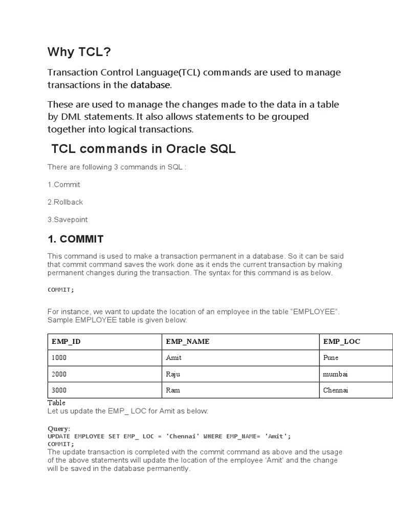 Oracle Sql Ii Pdf Database Transaction Sql