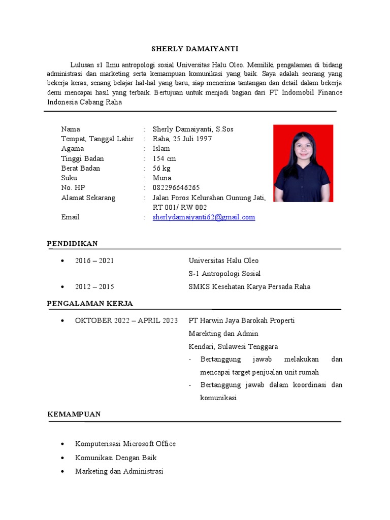 CV Sherly | PDF