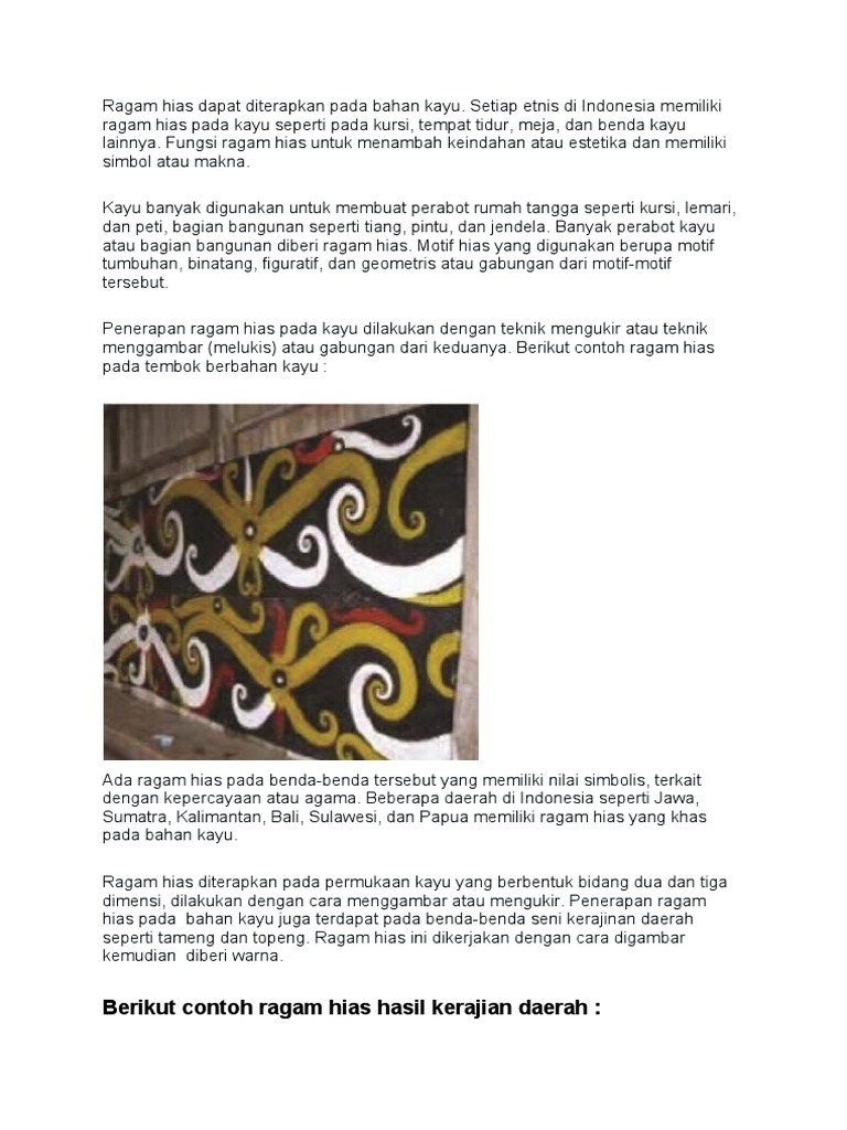 Ragam Hias Dapat Diterapkan Pada Bahan Kayu | PDF | Griya & Taman