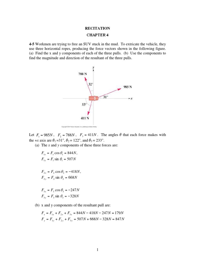 Force Analysis of Vehicle Recovery and Motion | PDF | Force | Acceleration
