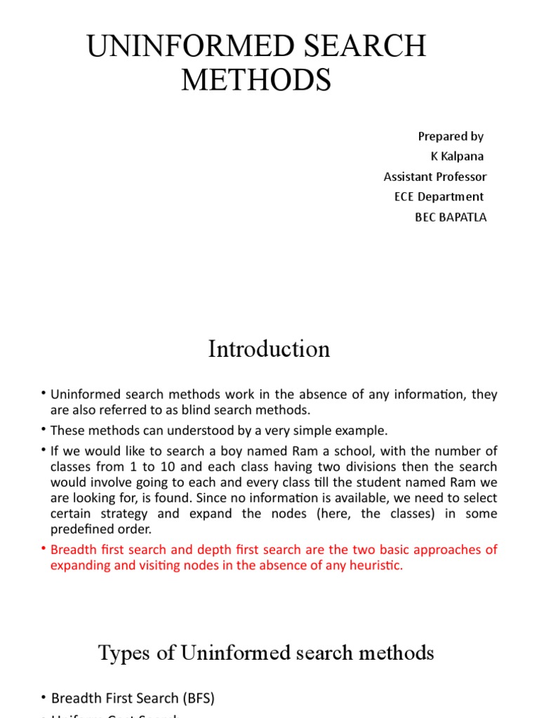 Uninformed Search Methods | PDF