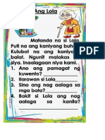 Tagalog Short Stories With Comprehension Questions | PDF