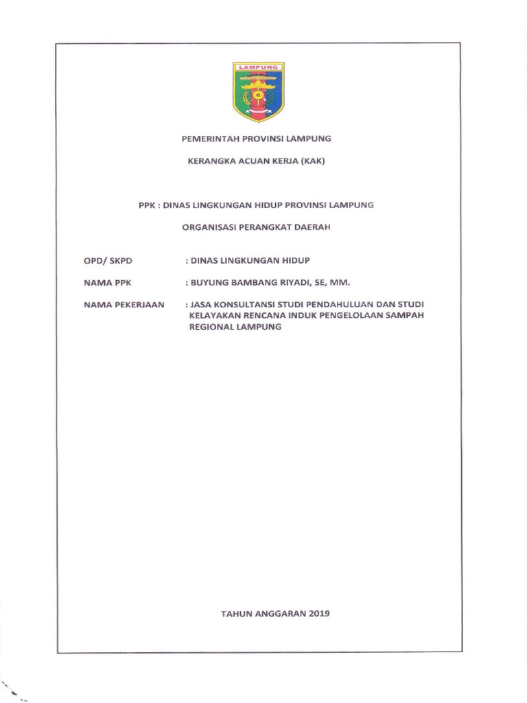 Kak FS Sampah Regional2019 | PDF