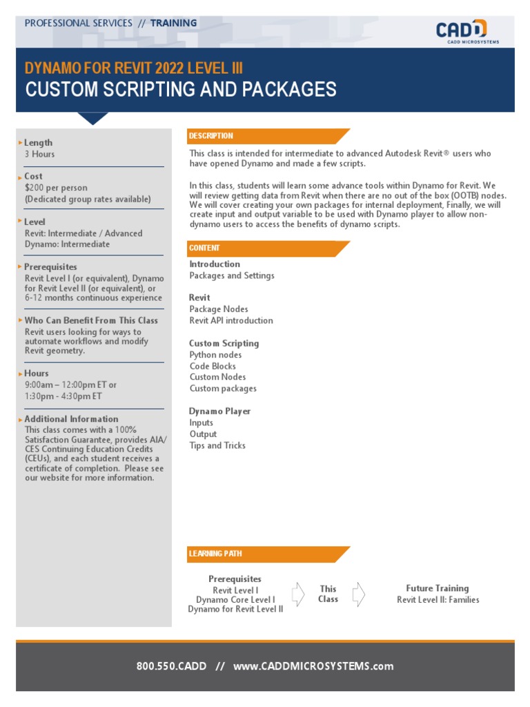 Dynamo For Revit 2022 Level III Custom Scripting and Packages | PDF | Autodesk Revit | Computer ...