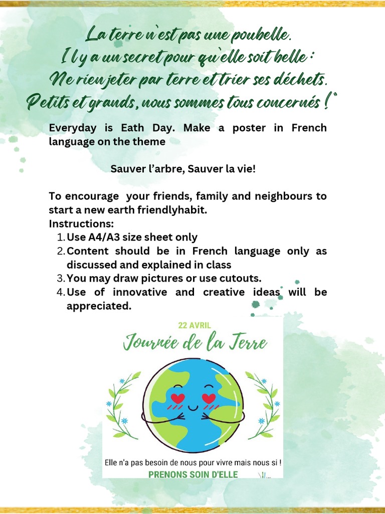 Grade 6 Earth Day Activity | PDF | Maison et jardin