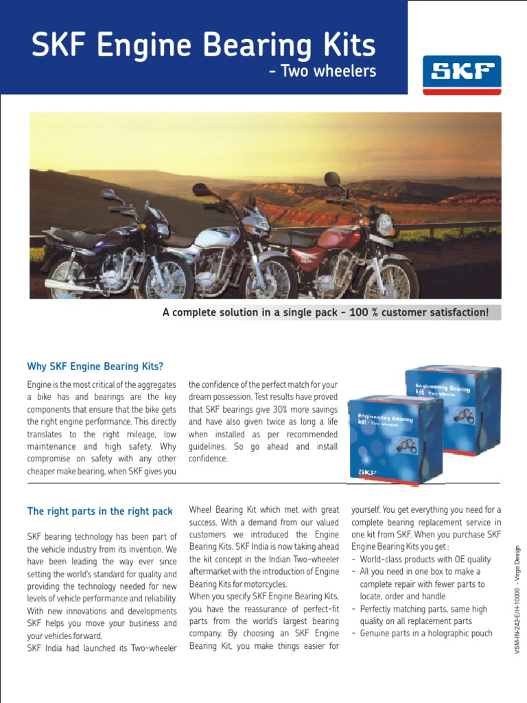 Engine Bearing Kit - 2 Wheelers - English | PDF | Motorcycle | Vehicles