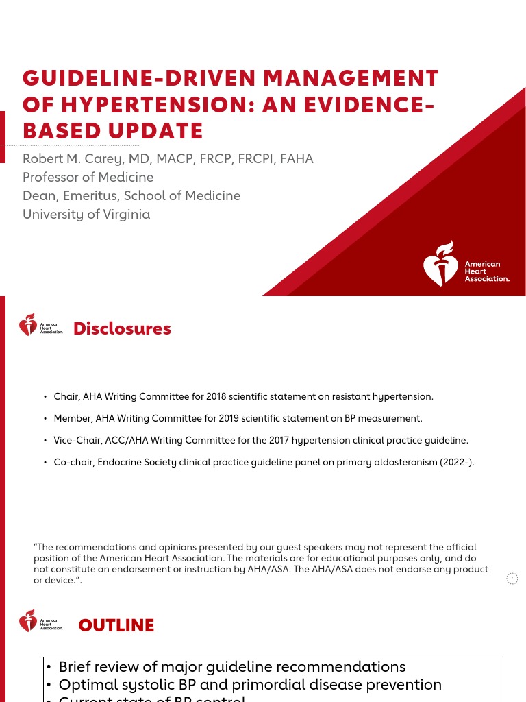 Aha Guidelinedriven Management of Hypertension An Evidencebased Update ...