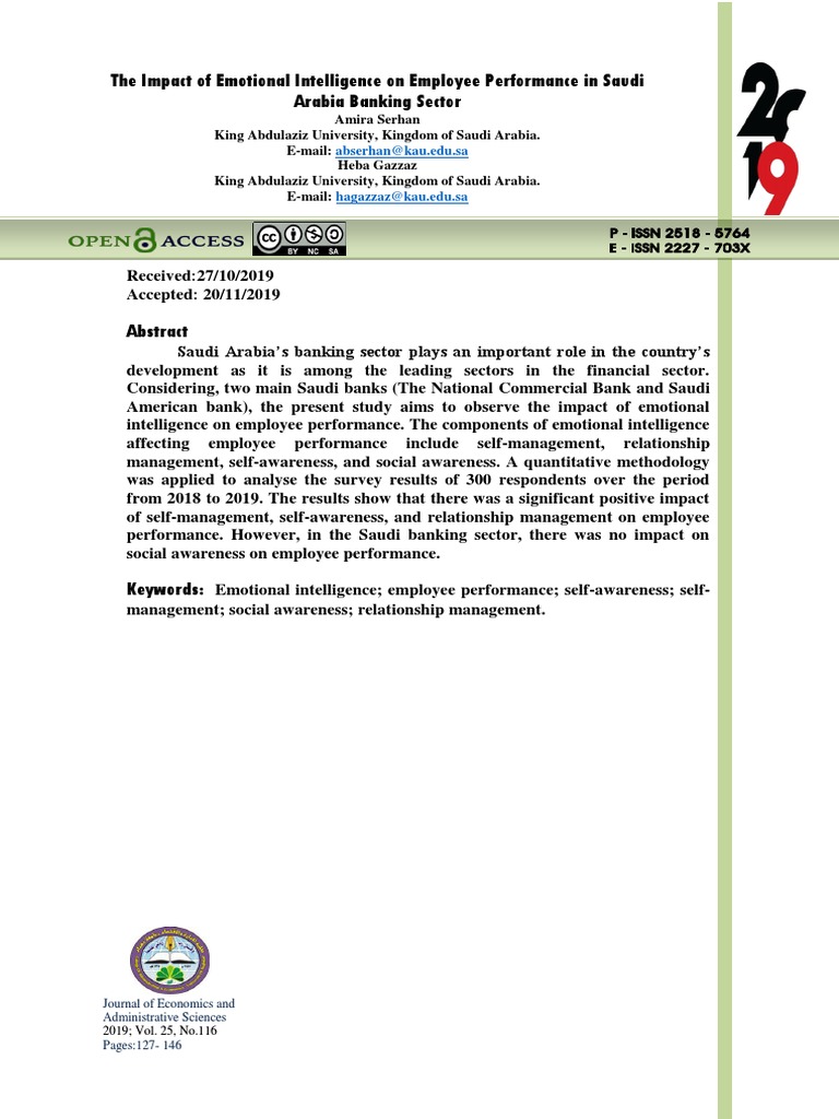The Impact of Emotional Intelligence On Employee Performance in Saudi ...