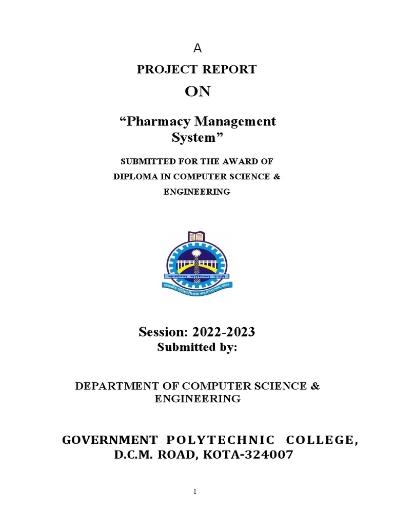 Pharmacy Management System Report | PDF