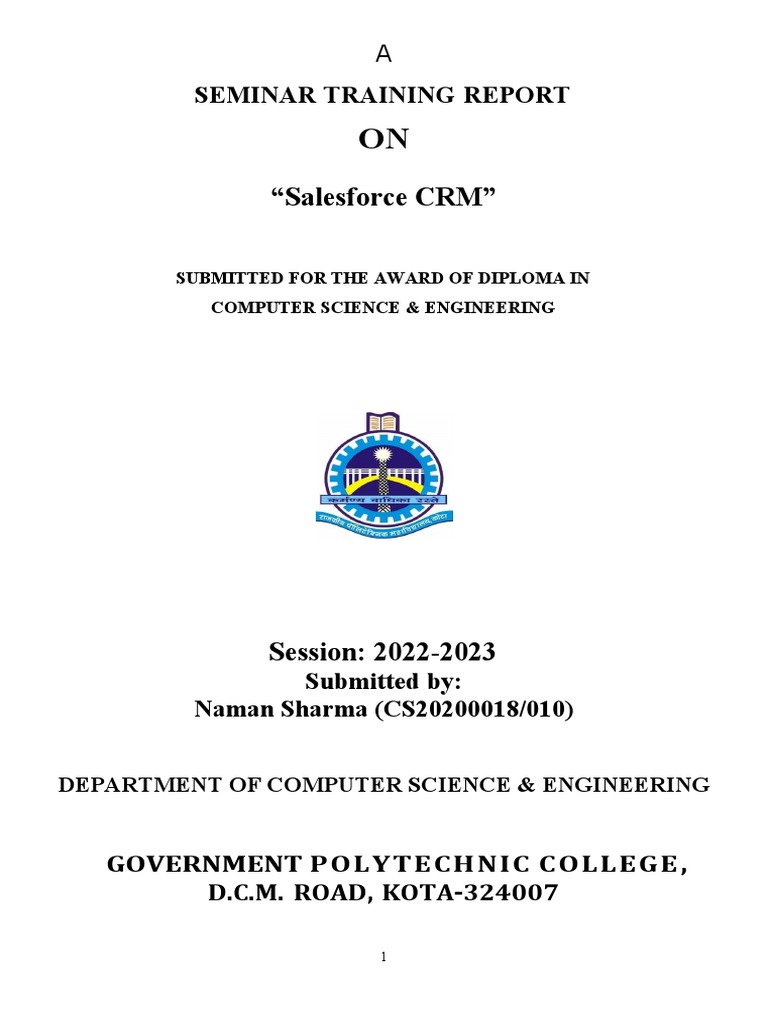 Seminar Report - Naman Sharma | PDF | Customer Relationship Management ...