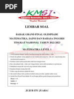 Soal Final Provinsi Kmsi Matematika Level 1 | PDF