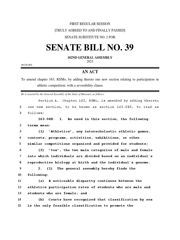 Missouri SB39 | PDF | Legal Remedy | Justice