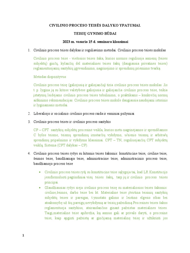 1 Seminarui Seminaro CPT Bendrai Klausimai | PDF