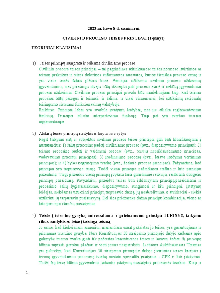 4 Seminaro Klausimai | PDF