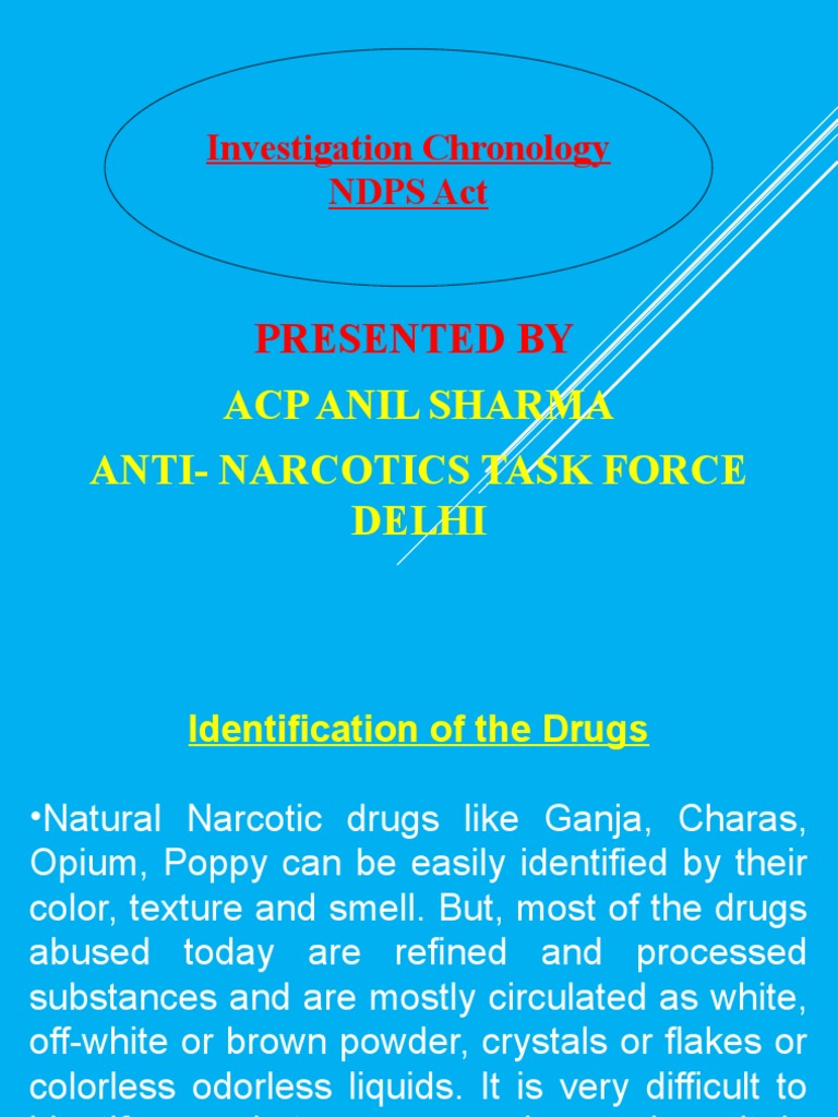 NDPS Act Drug Identification Guide | PDF | Lysergic Acid Diethylamide ...