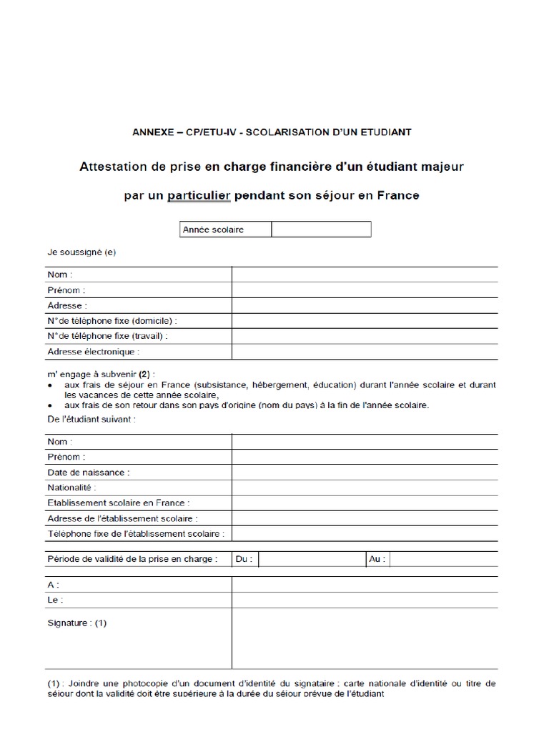 Attestation de Prise en Charge | PDF