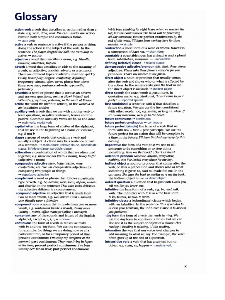 Glossary of Grammatical Terms | PDF