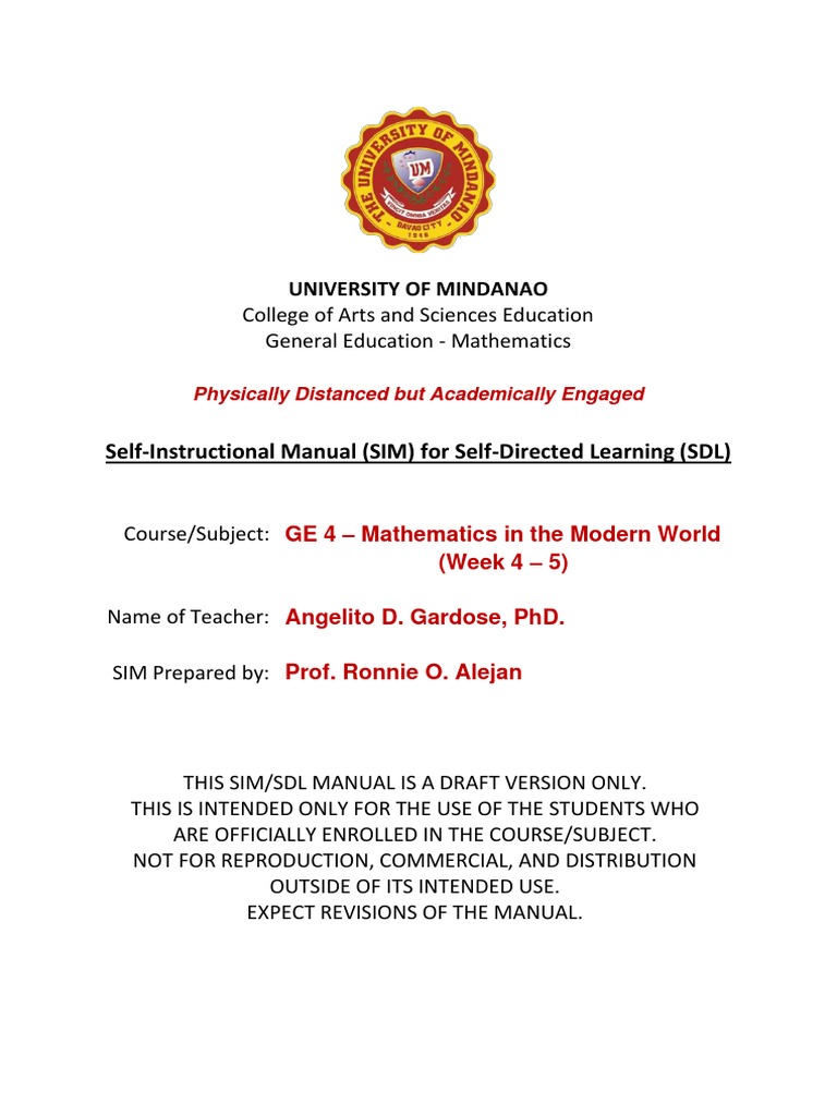 GE 4-MMW-Week 4-5 (Revised) | PDF | Level Of Measurement | Statistics