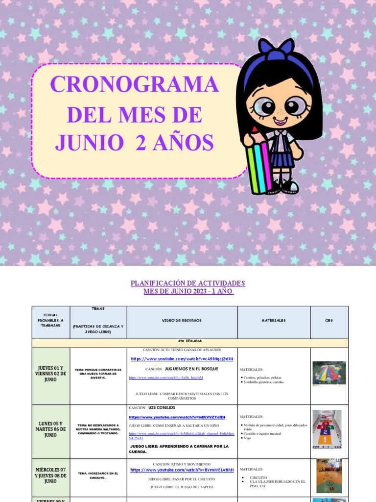 Cronograma de Actividades Junio 2023 | PDF