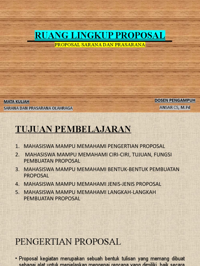 Ruang Lingkup Proposal | PDF | Karier & Perkembangan