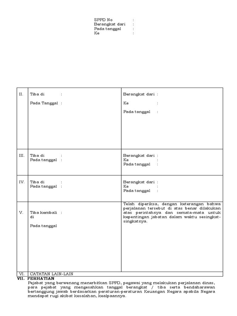 Buat SPPD Kosong Hal 23 | PDF