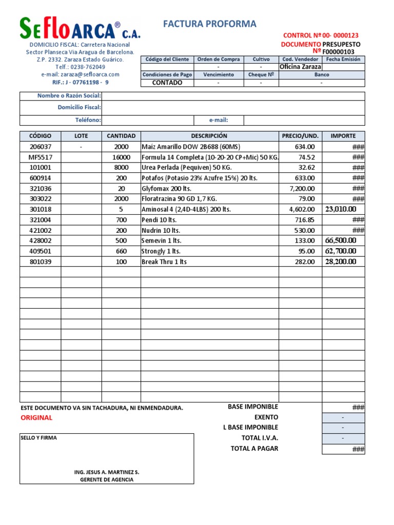Factura Proforma 2000 Ha | PDF