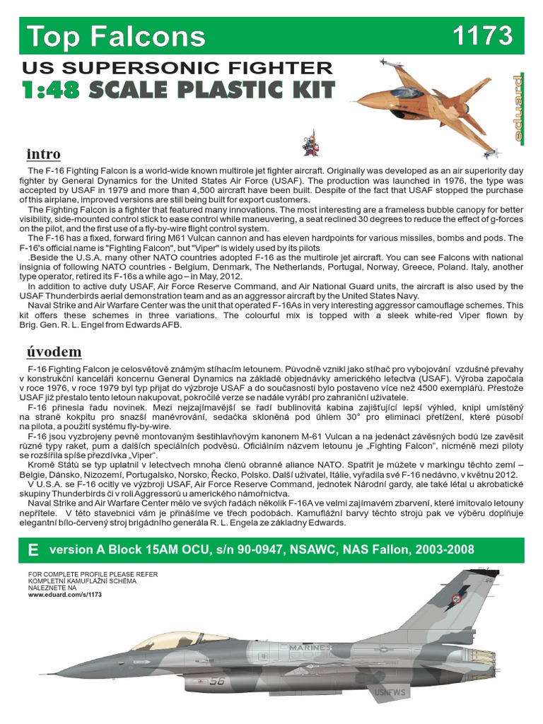 Top Falcons: Scale Plastic Kit | PDF | General Dynamics F 16 Fighting ...