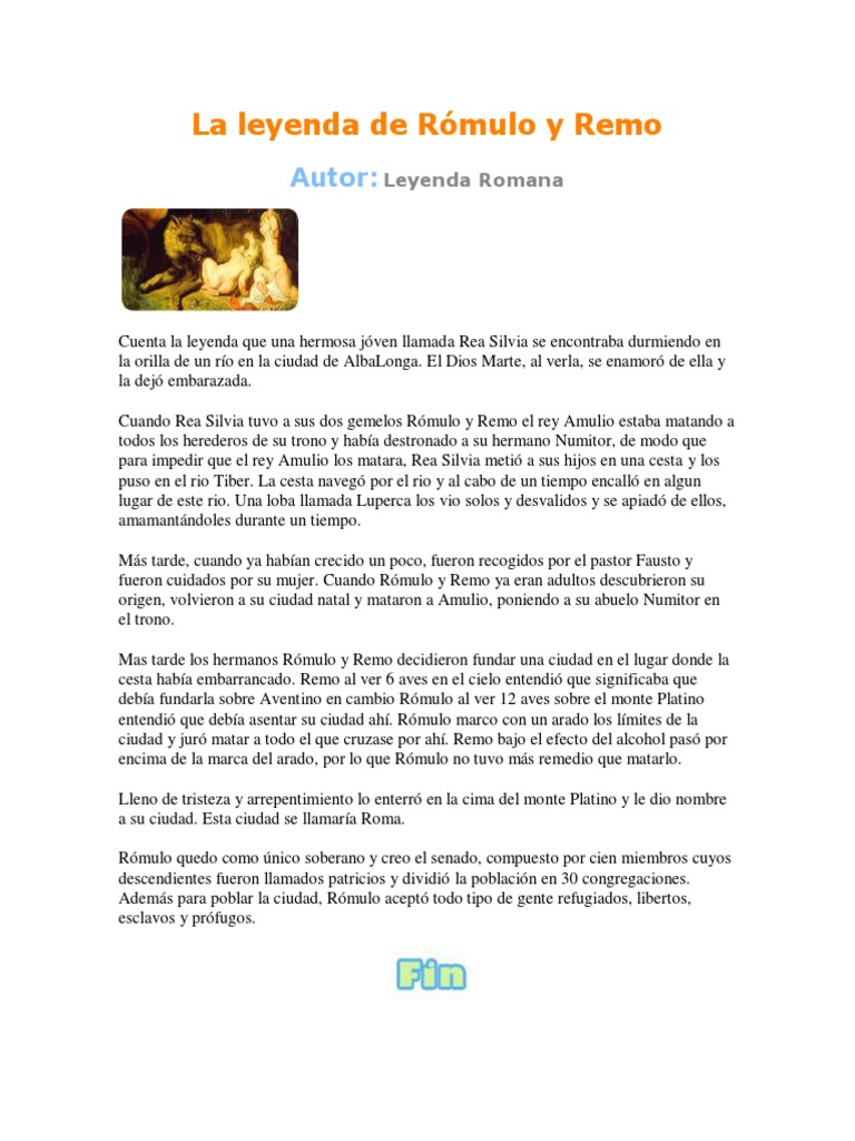 La Leyenda de Rómulo y Remo | PDF