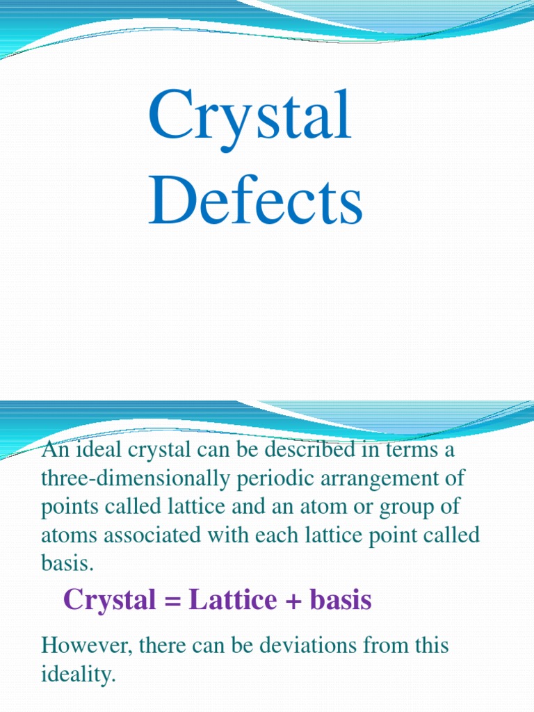 Crystal Imperfections | PDF | Dislocation | Crystallographic Defect