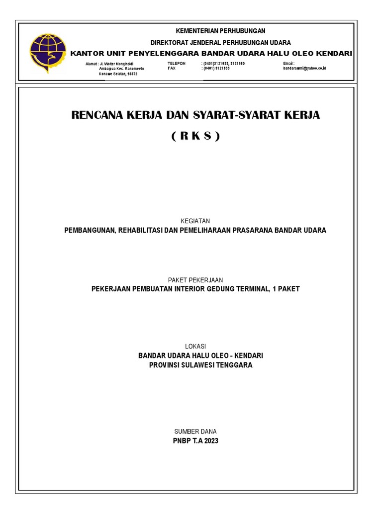 RKS Pembuatan Interior Gedung Terminal | PDF