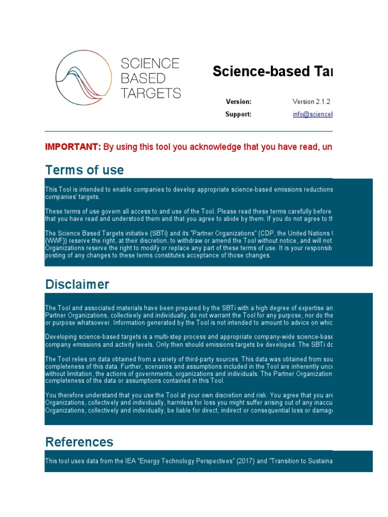SBTi Target Setting Tool Guide | PDF | International Energy Agency | Nature