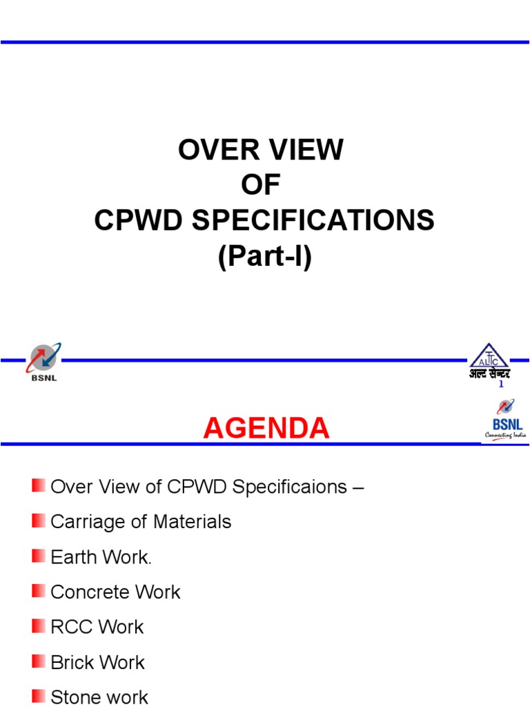 Overview of CPWD Specifications Part - I | PDF | Concrete | Wood Overview of CPWD Specifications Part - I | PDF | Concrete | Wood