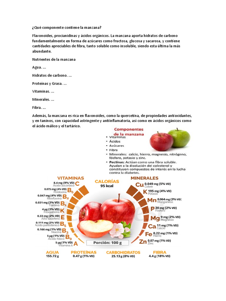 Qué Componente Contiene La Manzana | PDF