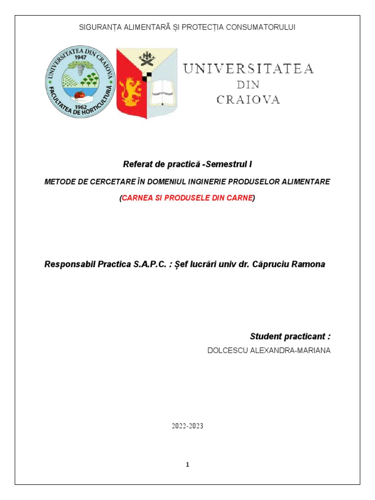 Referat de Practica - MODEL SAPC | PDF