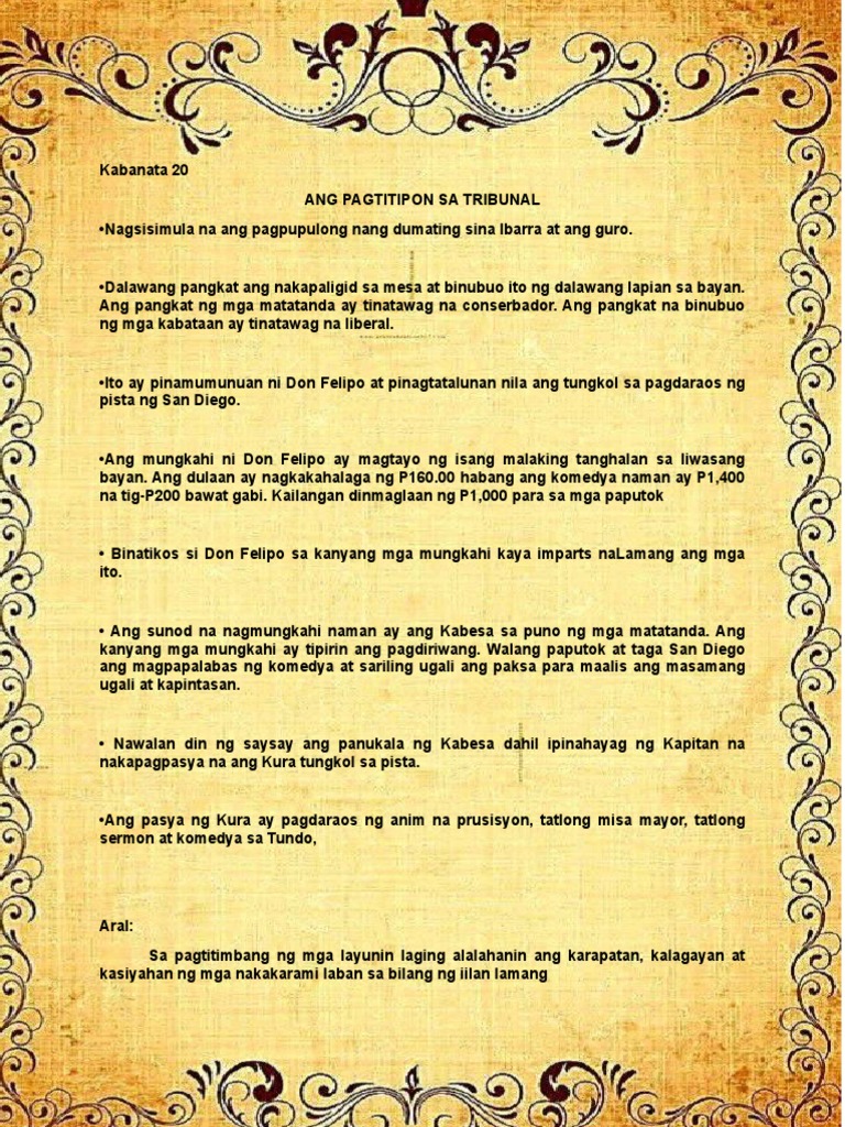 Noli Kabanata 20 | PDF