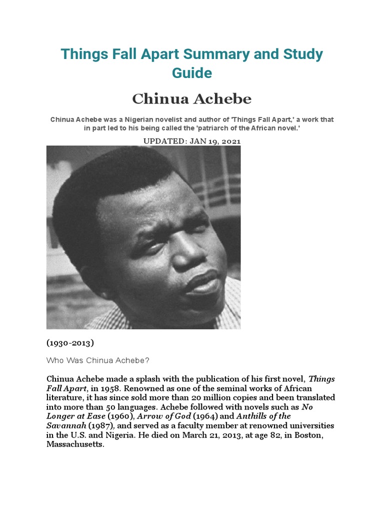 Things Fall Apart Study Guide Summary | PDF