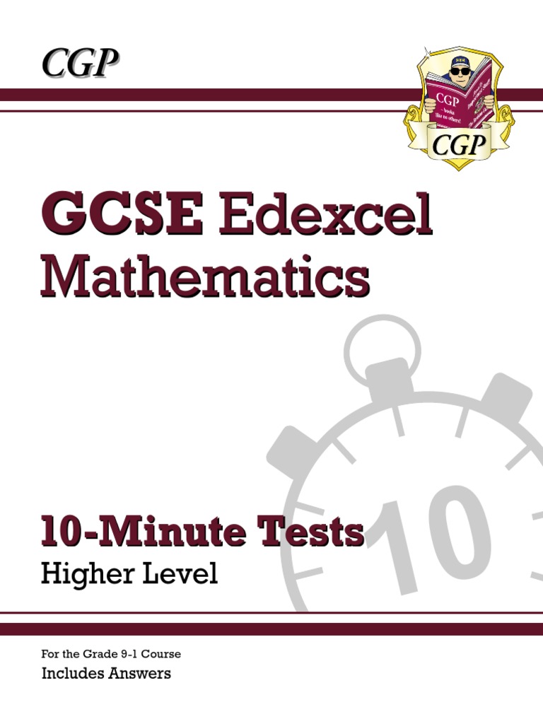 Grade 9-1 GCSE Maths Edexcel 10-Minute Tests - Higher (Includes Answers ...