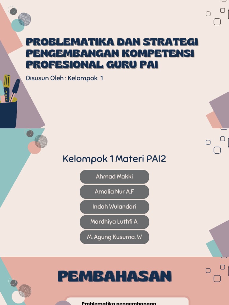 Problematika Dan Strategi Pengembangan Kompetensi Profesional Guru Pai | PDF