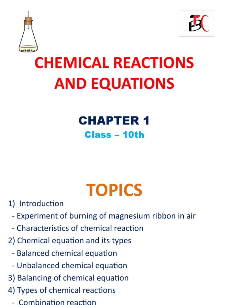 Chemical Reaction and Its Equation | PDF | Redox | Chemical Reactions