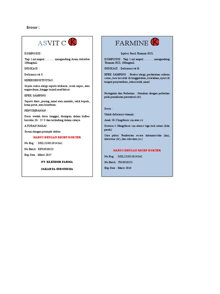 Etiket, Brosur, Kotak Ampul | PDF