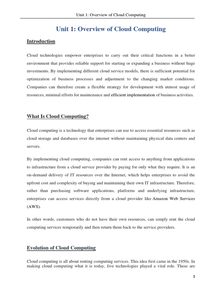 Unit 1 Pdf Virtualization Cloud Computing