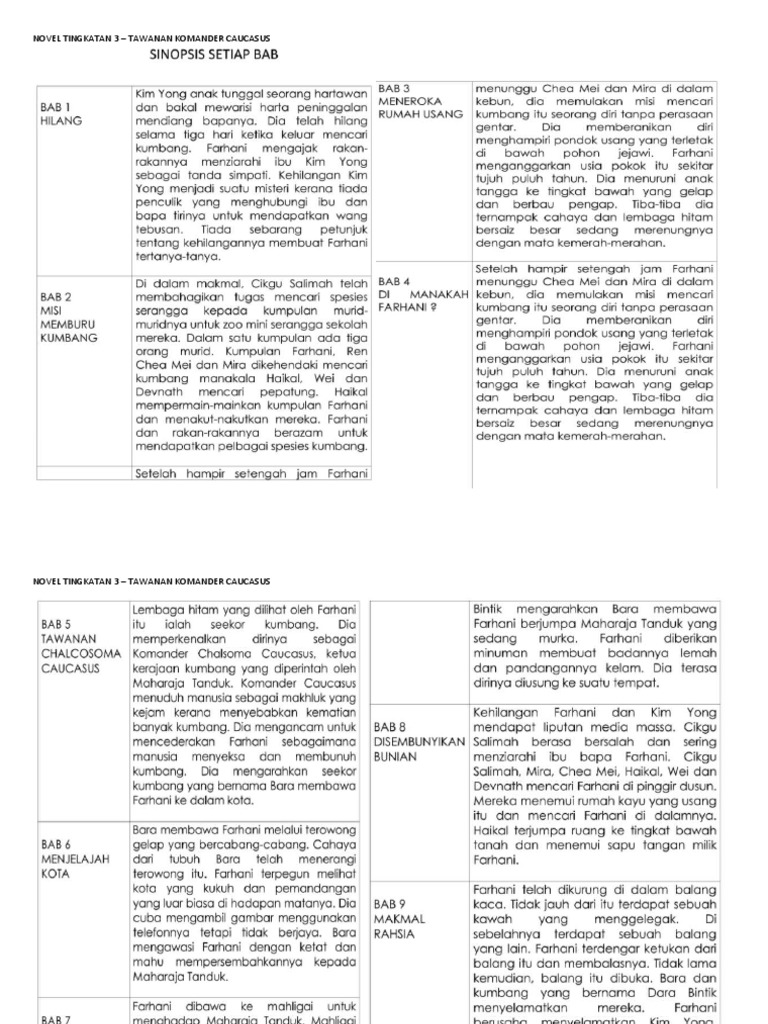 Sinopsis Bab Novel Ting 3 - Tawanan Komander Causasus | PDF