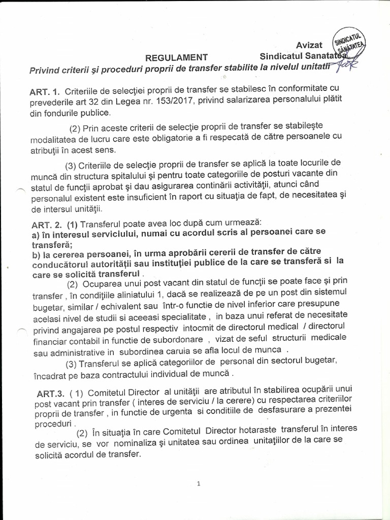 Regulament Transfer | PDF