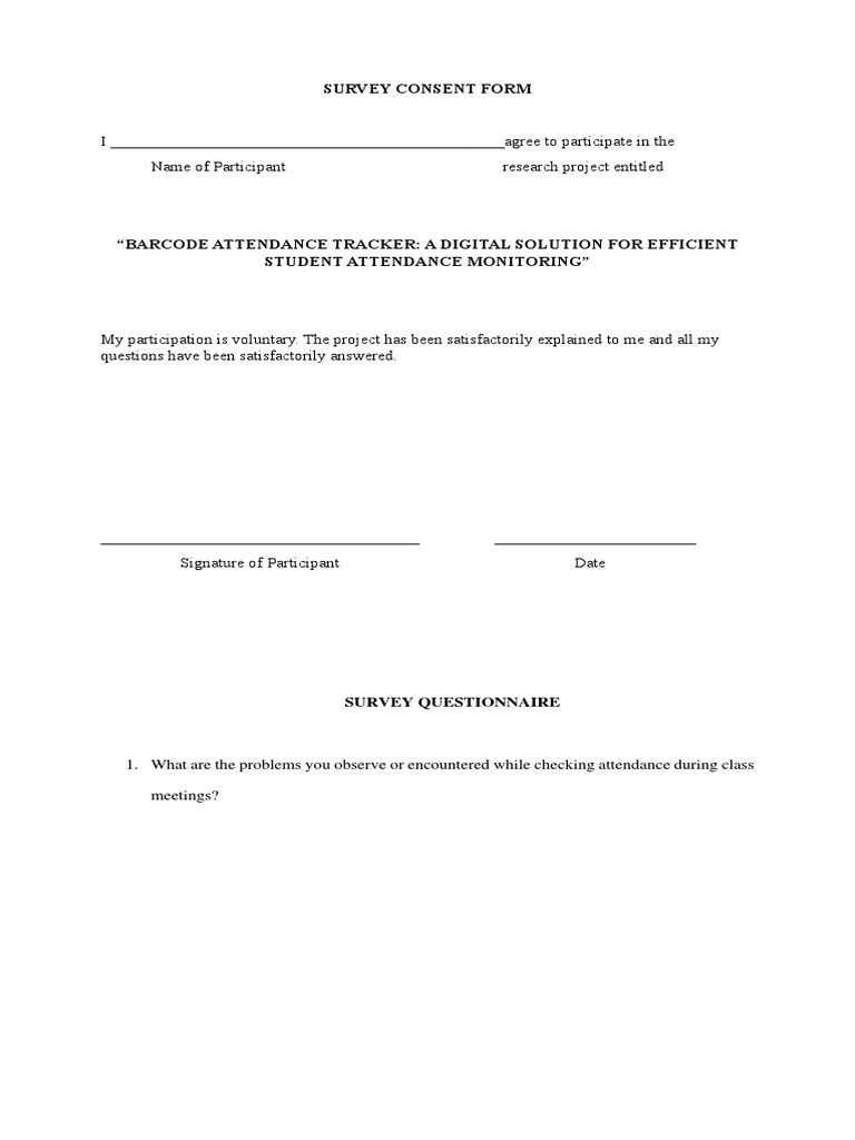Survey Questionnaire (Capstone) | PDF