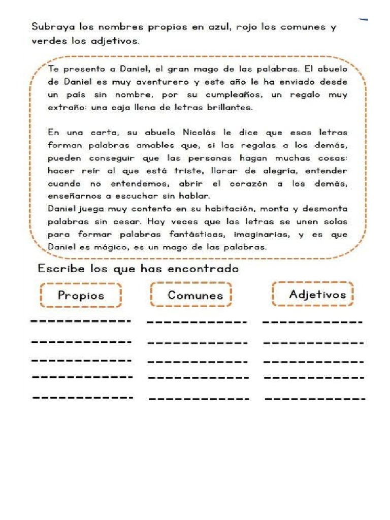 Varios Sust. Adj. Verbos | PDF