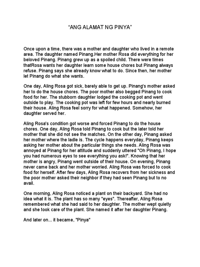 Ang Alamat NG Pinya | PDF | Cooking, Food & Wine